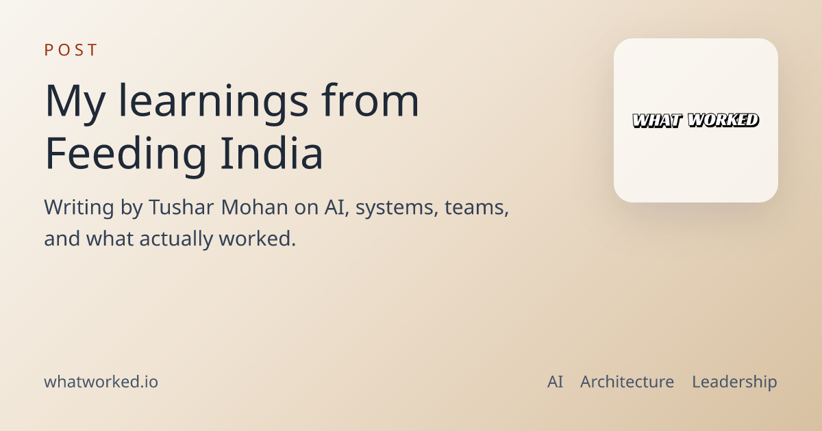My learnings from Feeding India